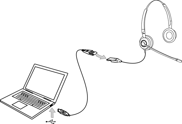 Jabra LINK 230 USB Adapter QD on USB 230-09 NEW